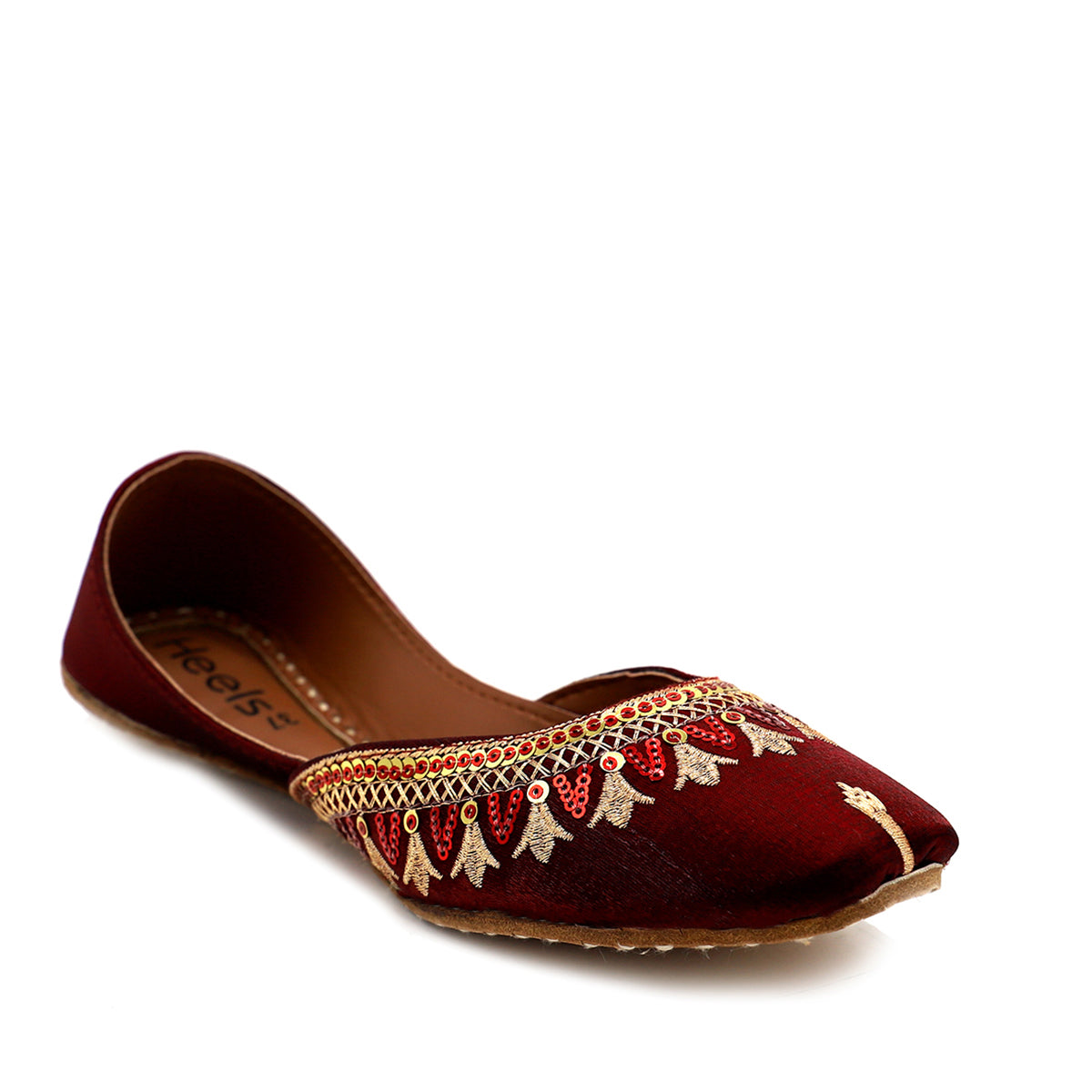 Maroon Ethnic Khussa 094113 – Heels Shoes