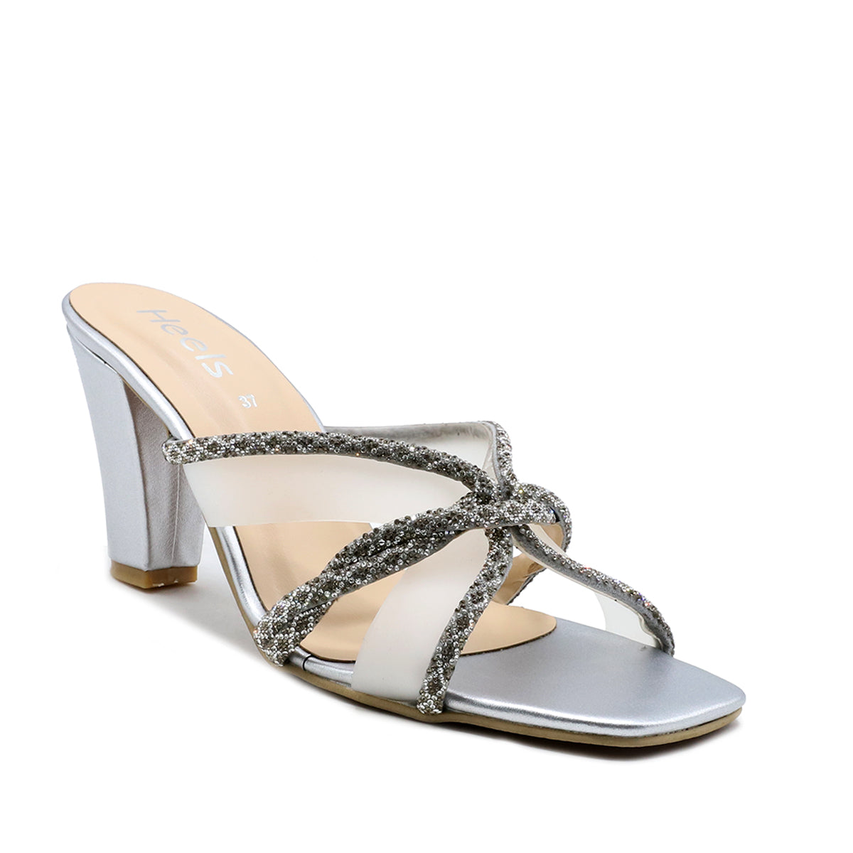 Silver Fancy Slipper L00450028 – Heels Shoes | New