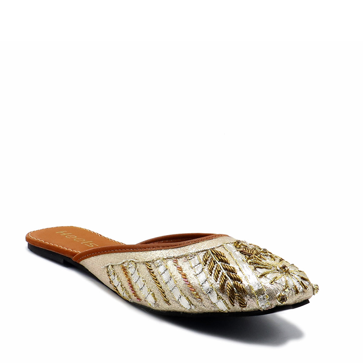 Golden Ethnic Mule L00120001 – Heels Shoes