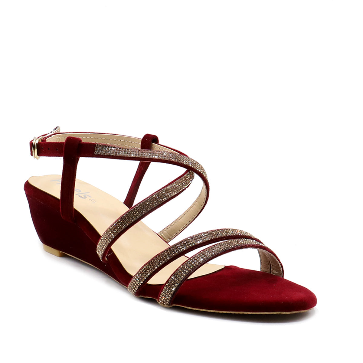Maroon Fancy Sandal L00660027 – Heels Shoes