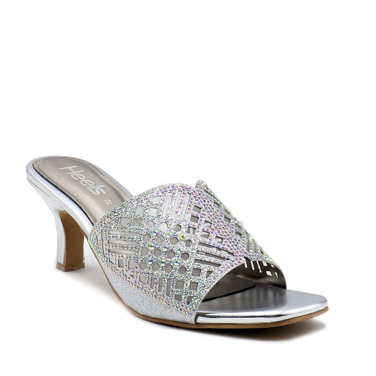 Silver Fancy Slipper L00450017 – Heels Shoes | New